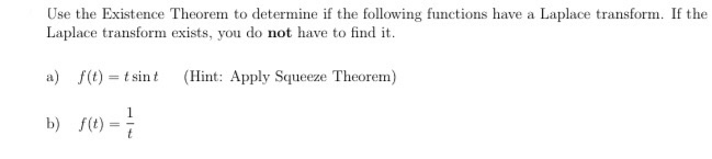 Solved use the existence theorem to determine if the | Chegg.com