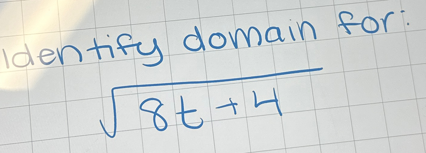 Solved Identify domain for:8t+42 | Chegg.com Solved Identify domain for:8t+42 | Chegg.com