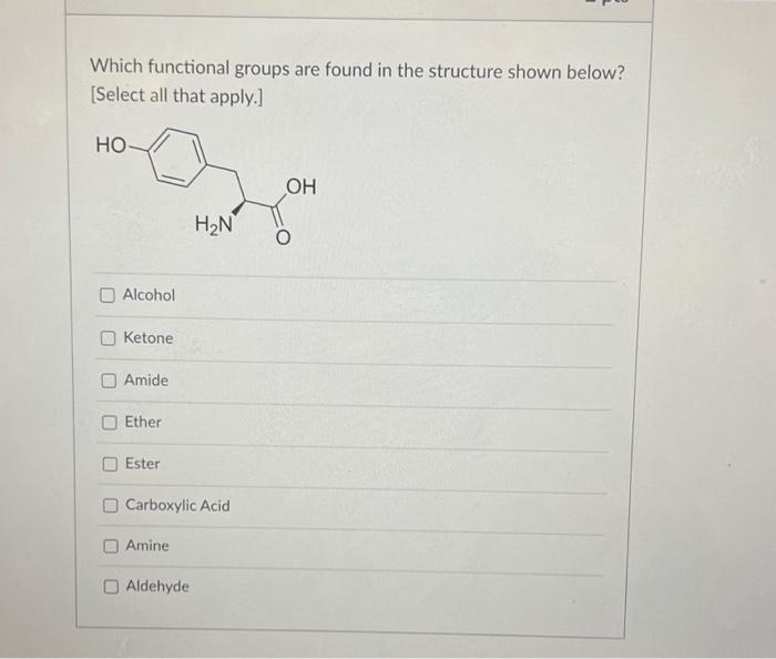 Solved Which Functional Groups Are Found In The Structure 0832