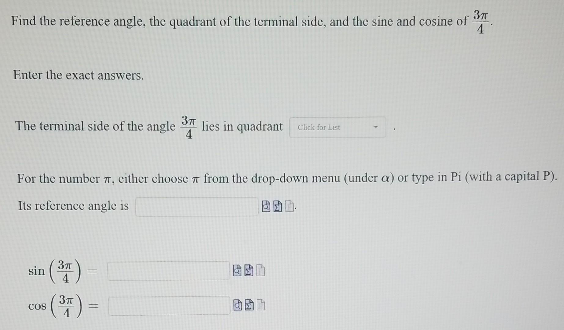 Solved Find the reference angle, the quadrant of the | Chegg.com