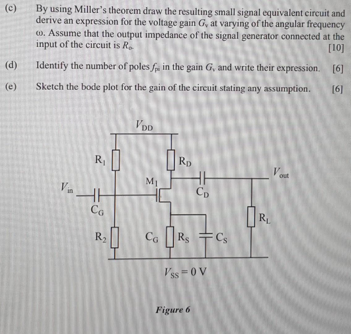 Solved (c ) By using Miller's theorem draw the resulting | Chegg.com