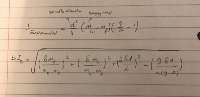 Solved i need the experimental moment of inertia percent | Chegg.com