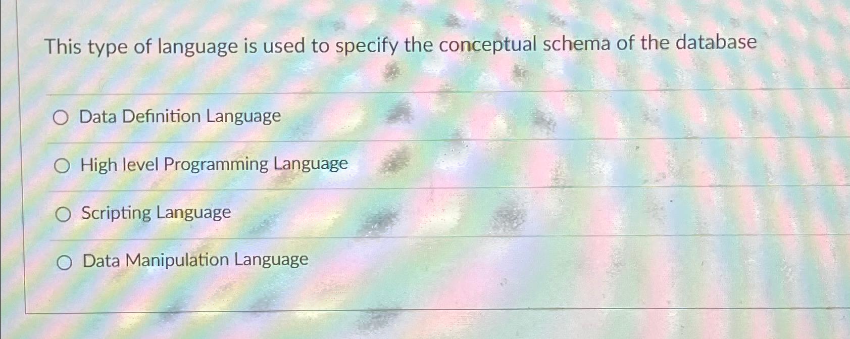 Solved This type of language is used to specify the | Chegg.com