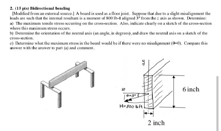 Solved 2. (15 pts) Bidirectional bending [Modified from an | Chegg.com Solved 2. (15 pts) Bidirectional bending [Modified from an | Chegg.com
