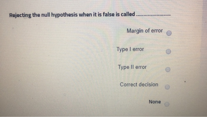 Solved Rejecting the null hypothesis when it is false is | Chegg.com