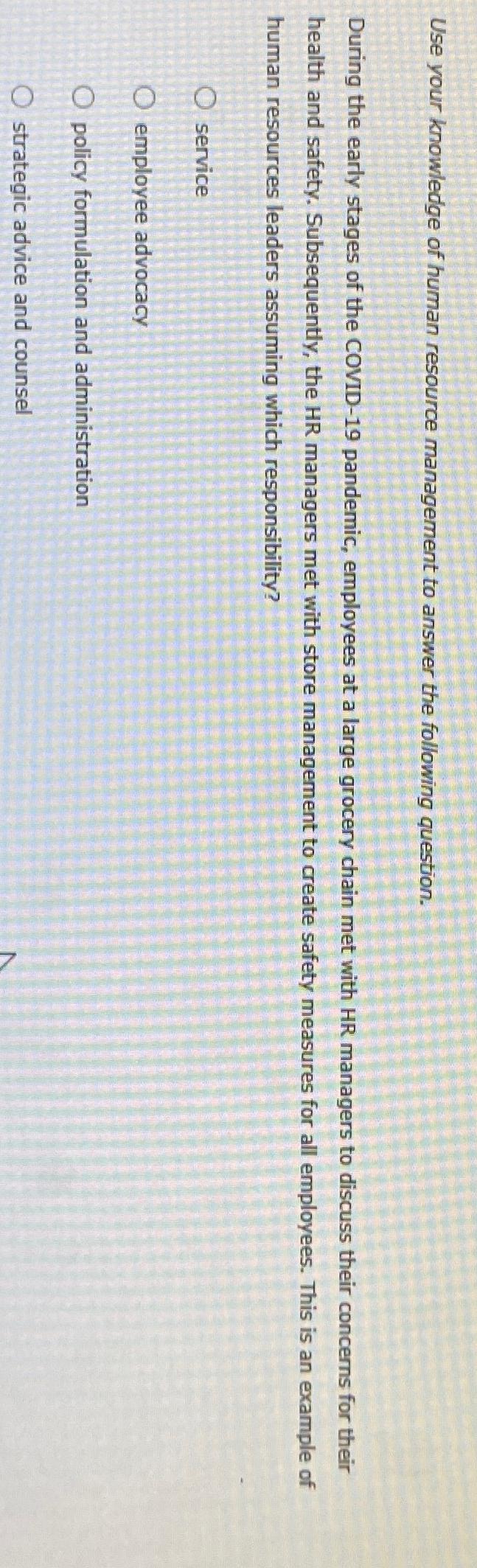 Solved Use your knowledge of human resource management to | Chegg.com