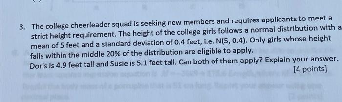 Solved 3. The college cheerleader squad is seeking new | Chegg.com