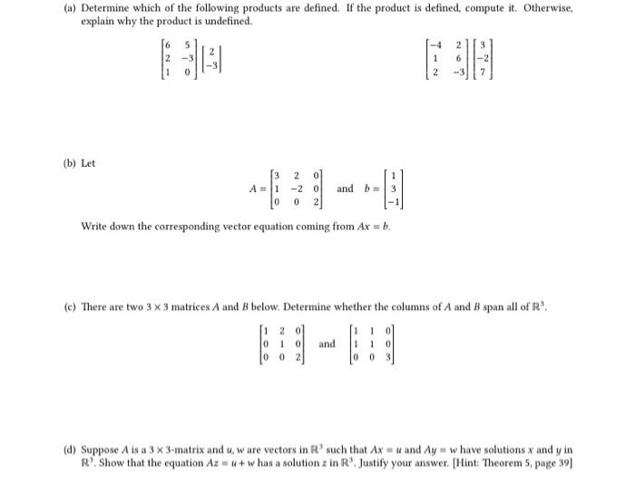 Solved (a) Determine which of the following products are | Chegg.com