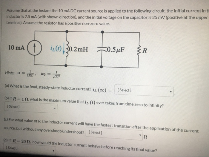 Solved Assume that at the instant the 10 mA DC current | Chegg.com