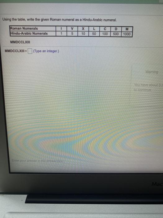 Solved Using the table, write the given Roman numeral as a | Chegg.com