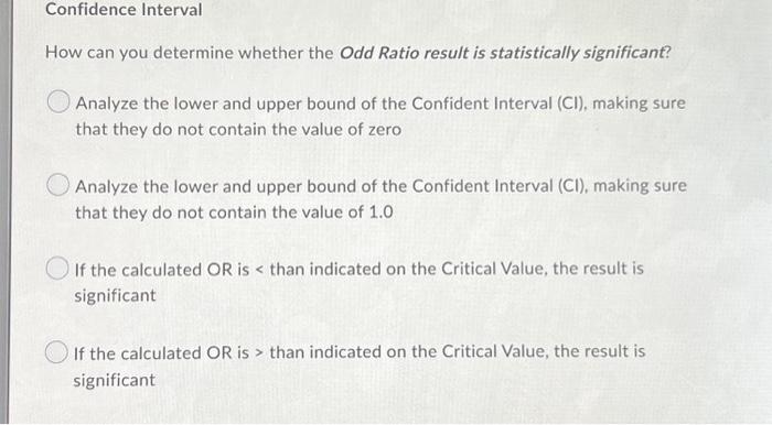 Solved Confidence Interval How can you determine whether | Chegg.com