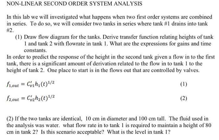 Solved NON-LINEAR SECOND ORDER SYSTEM ANALYSIS In this lab | Chegg.com