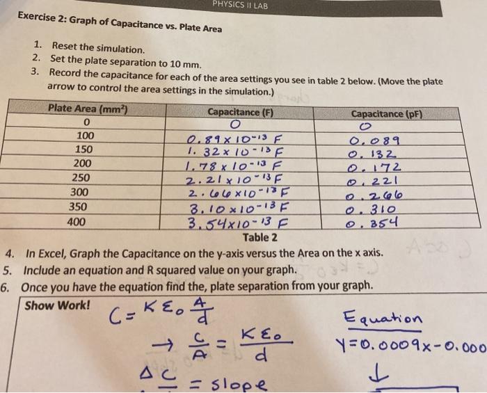 Solved can you show me how to find the plate separation from | Chegg.com