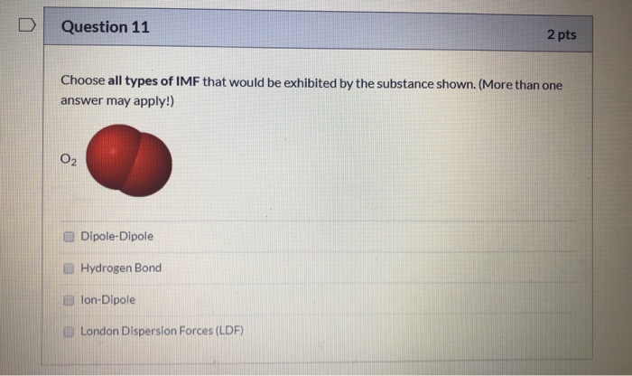 Solved Choose all types of IMF that would be exhibited by | Chegg.com