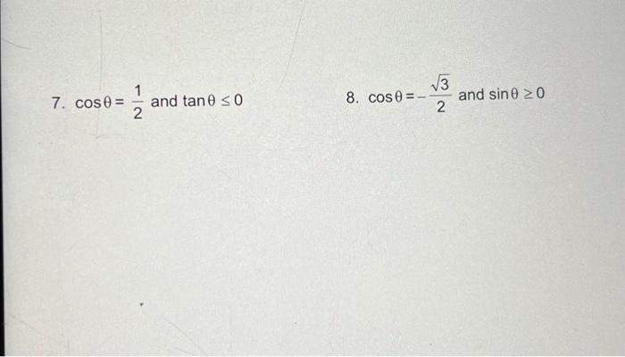Solved need help finding the values that satisfy each | Chegg.com