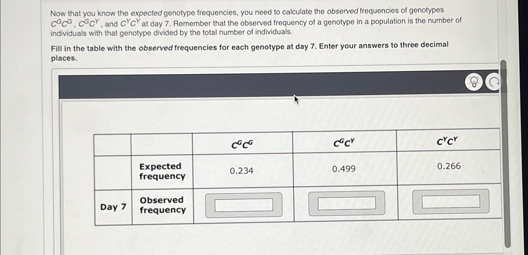 Solved Now that you know the expected genotype frequencies, | Chegg.com