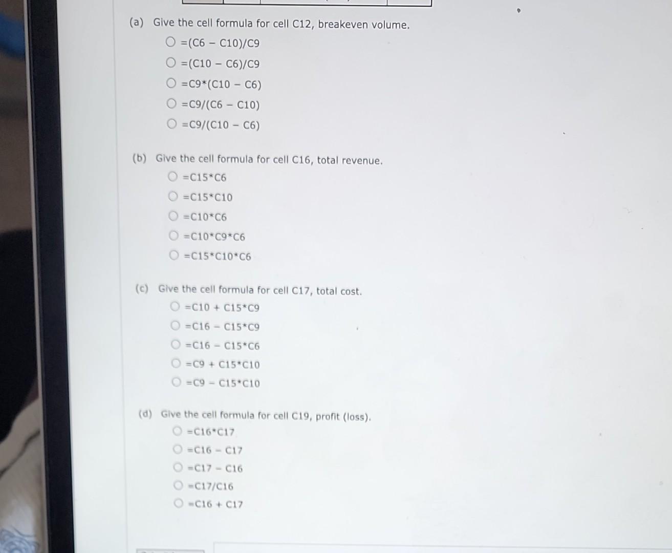 Solved In this portion of an Excel spreadsheet, the user has | Chegg.com