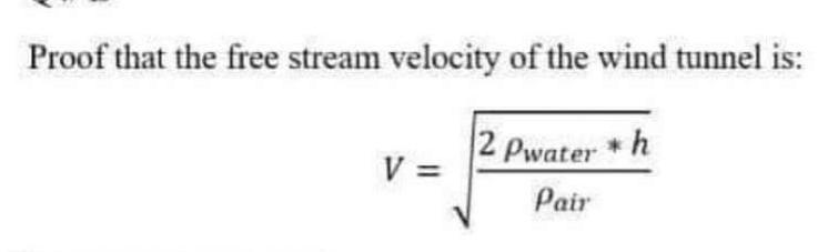 Solved Proof that the free stream velocity of the wind | Chegg.com