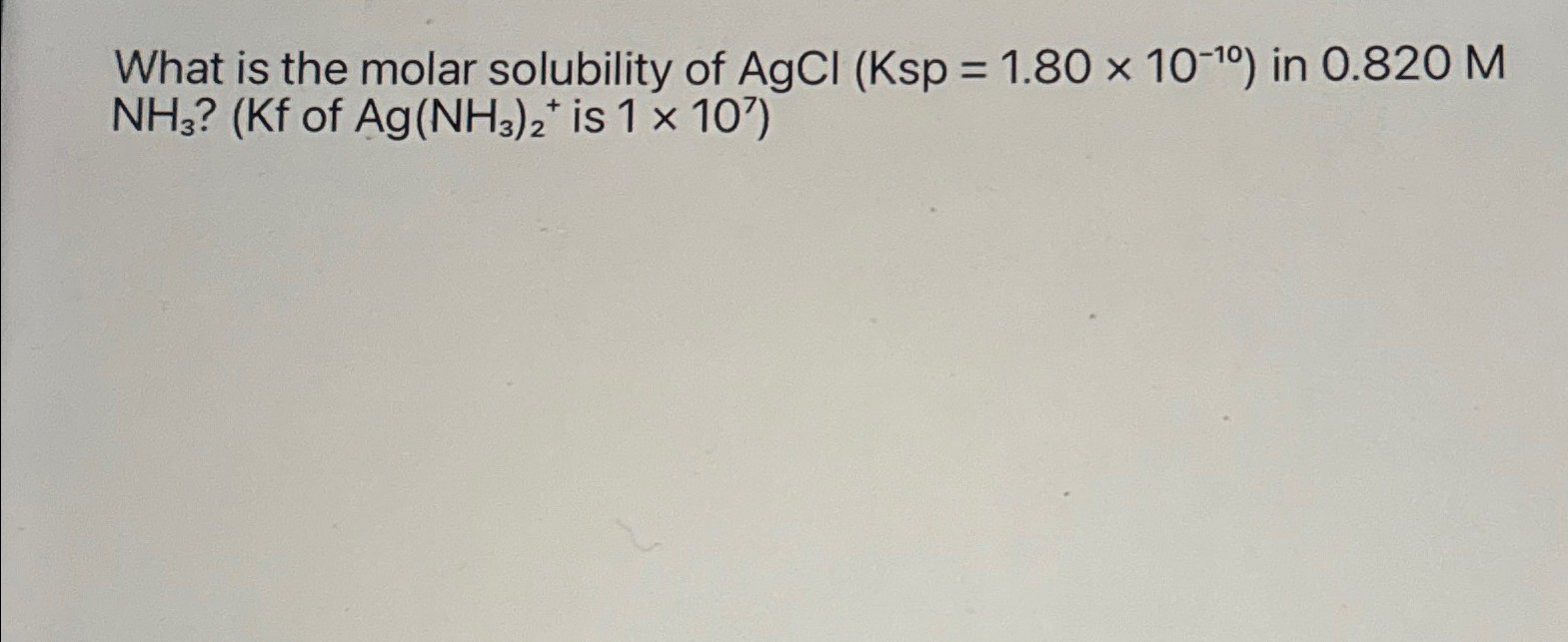 Solved What is the molar solubility of | Chegg.com