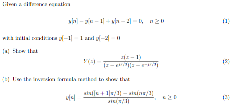 Solved Given a difference | Chegg.com