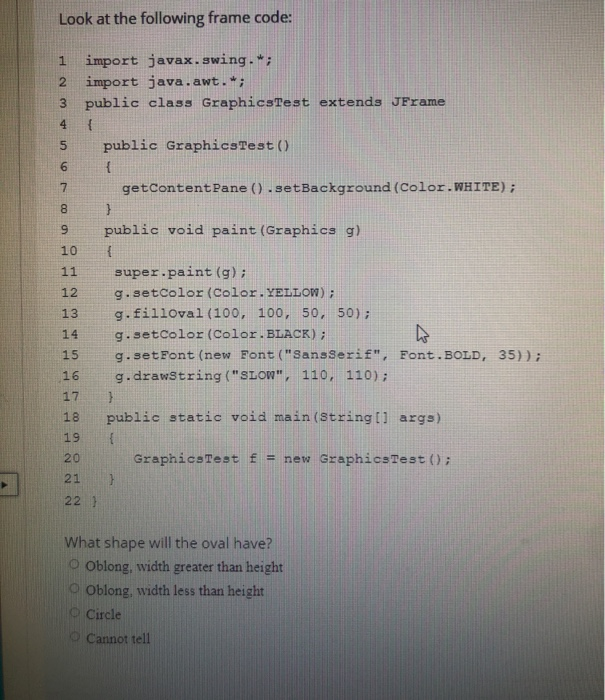 Solved Look at the following frame code: 1 2 import | Chegg.com