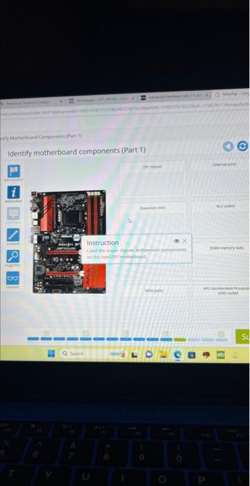 Identify motherboard components (Part 1) trame jest i | Chegg.com