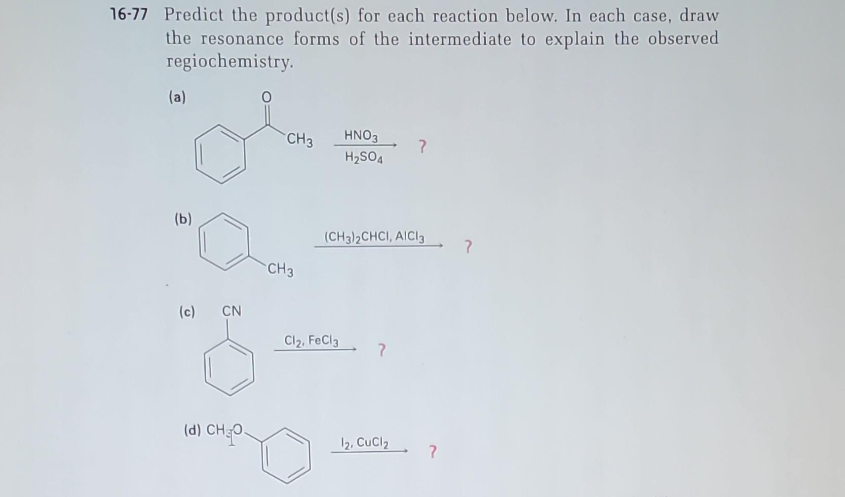 Solved 7 Predict the product(s) for each reaction below. In | Chegg.com