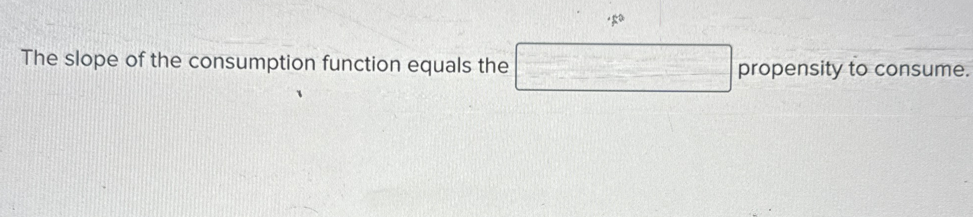 Solved The slope of the consumption function equals the | Chegg.com