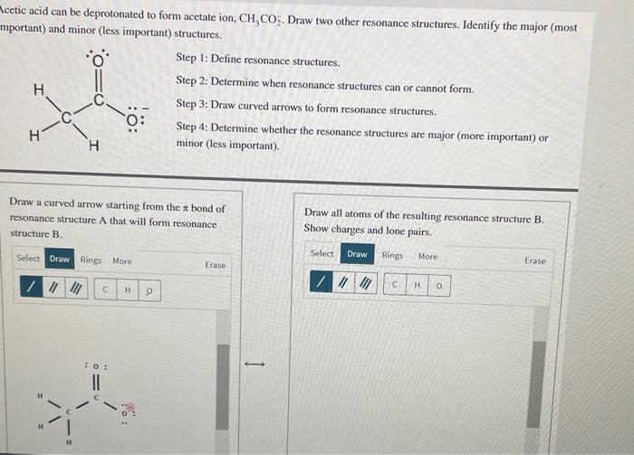 Solved Acetic acid can be deprotonated to form acetate ion, | Chegg.com