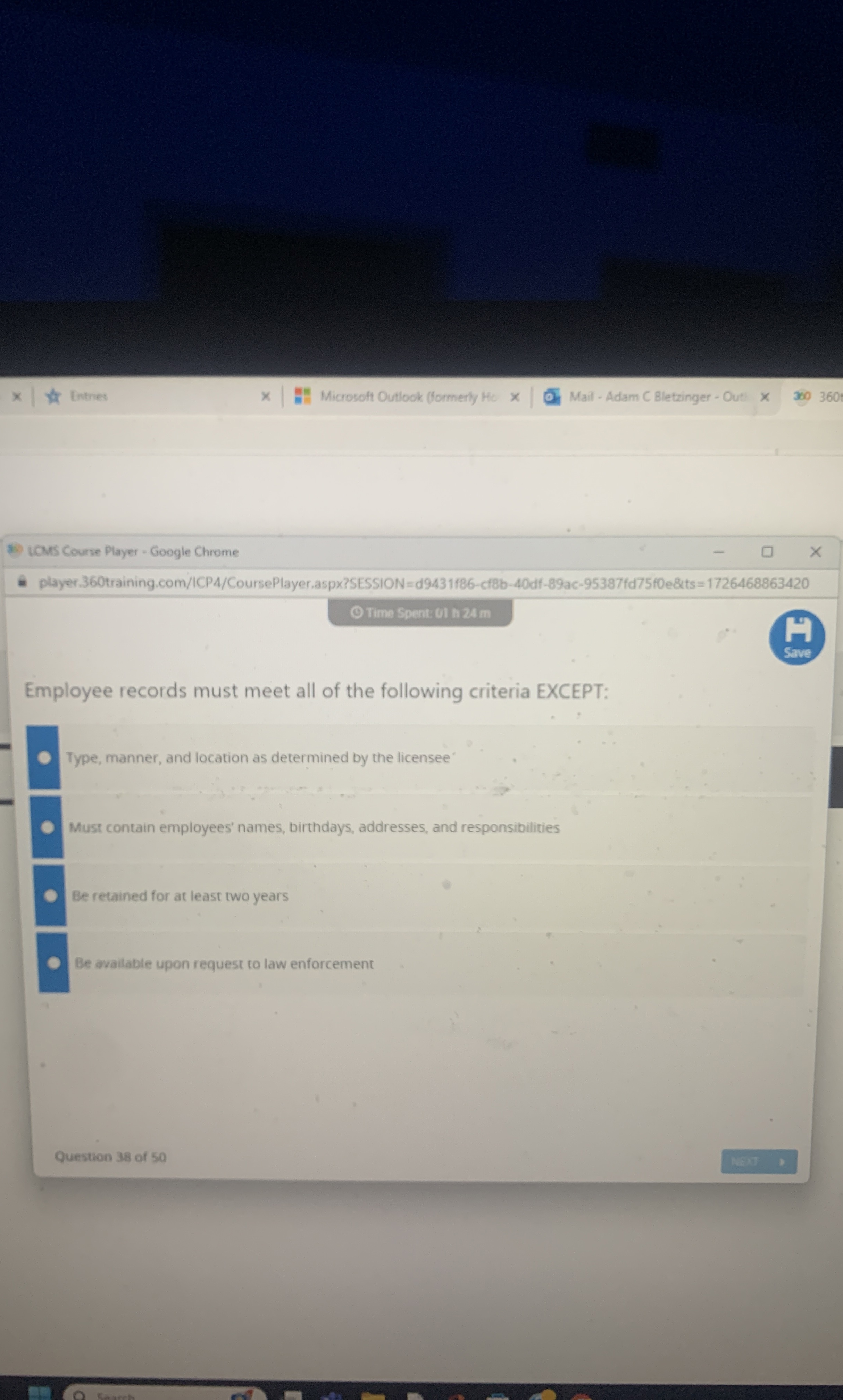 Solved Employee records must meet all of the following | Chegg.com