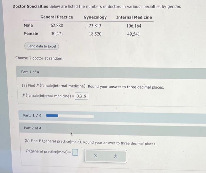 Solved Doctor Specialties Below are listed the numbers of | Chegg.com