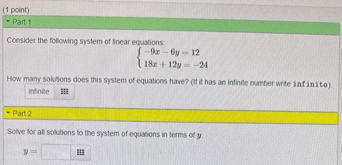 Solved Consider the following system of linear equations: | Chegg.com