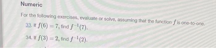 Solved Numeric For the following exercises, evaluate or | Chegg.com