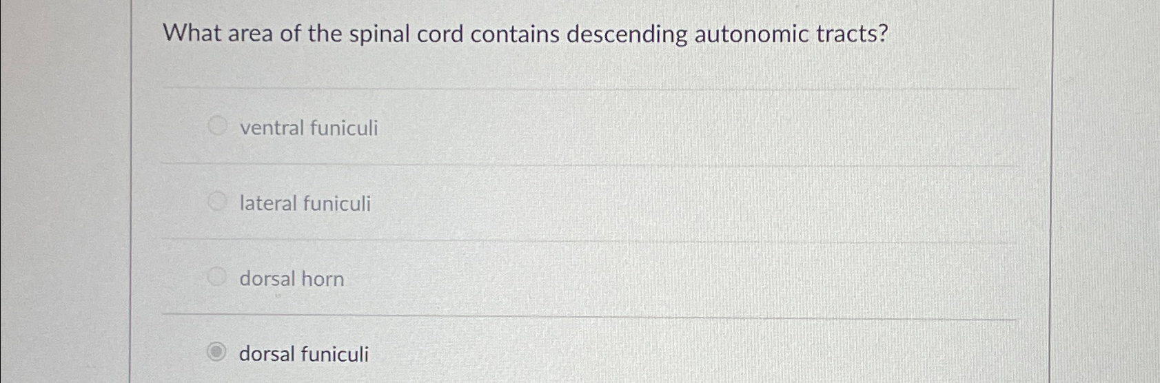 Solved What area of the spinal cord contains descending | Chegg.com