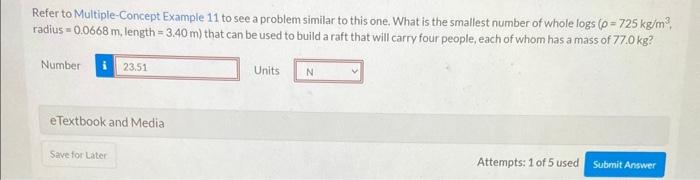 Solved Refer to Multiple-Concept Example 11 to see a problem | Chegg.com
