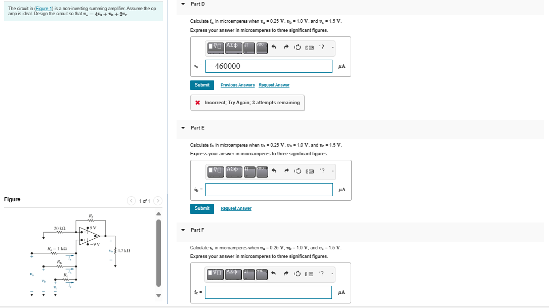 Solved The circuit in (Figure 1) ﻿is a non-inverting summing | Chegg.com