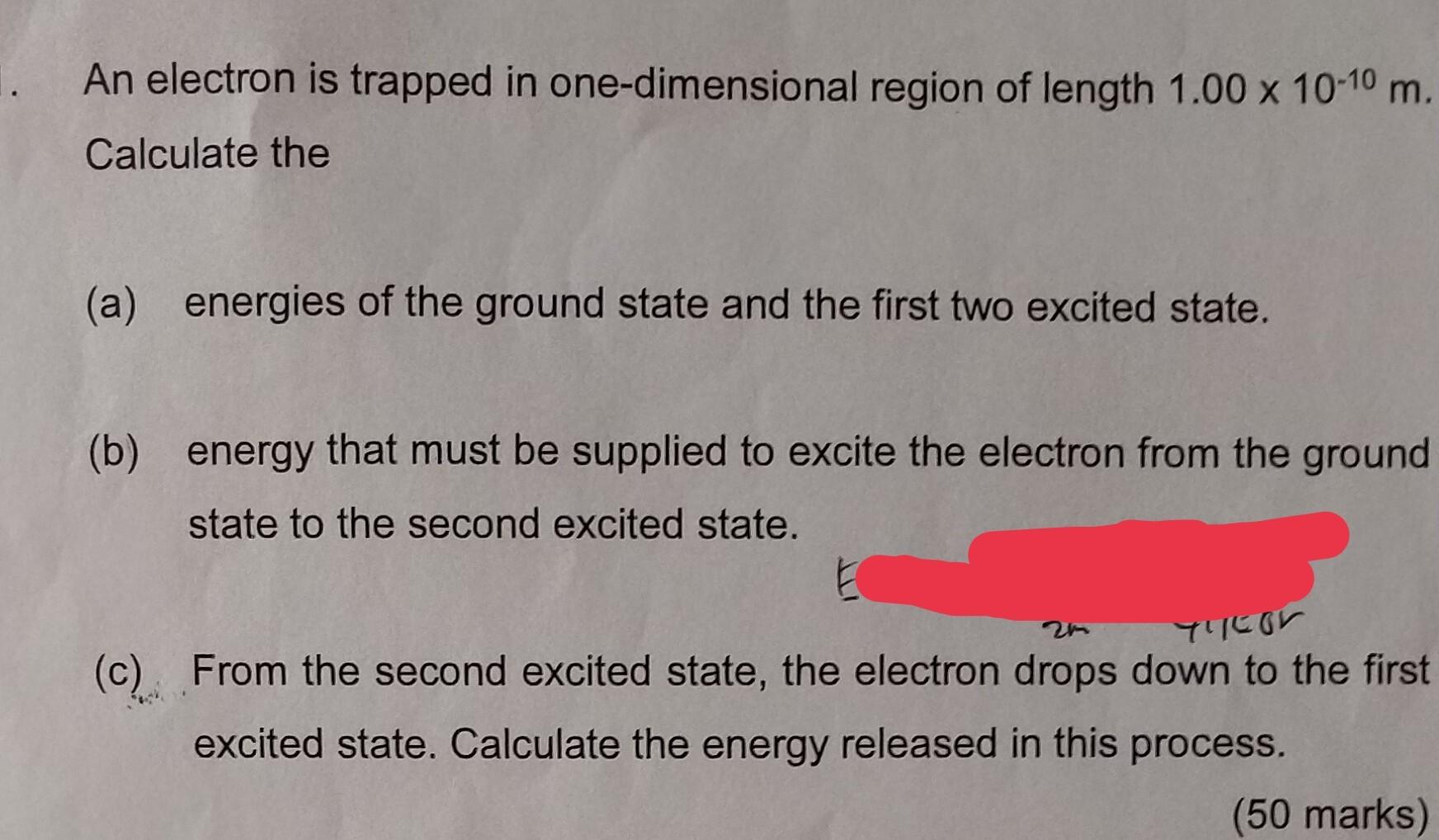 Solved An electron is trapped in one-dimensional region of | Chegg.com