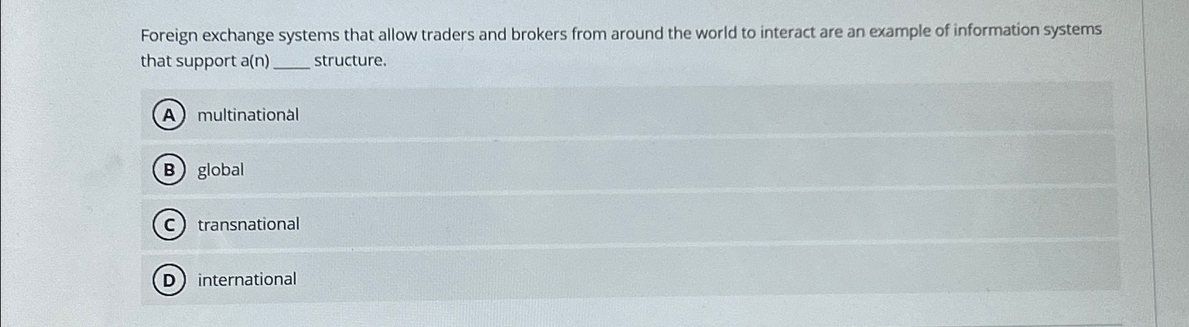 Solved Foreign exchange systems that allow traders and | Chegg.com