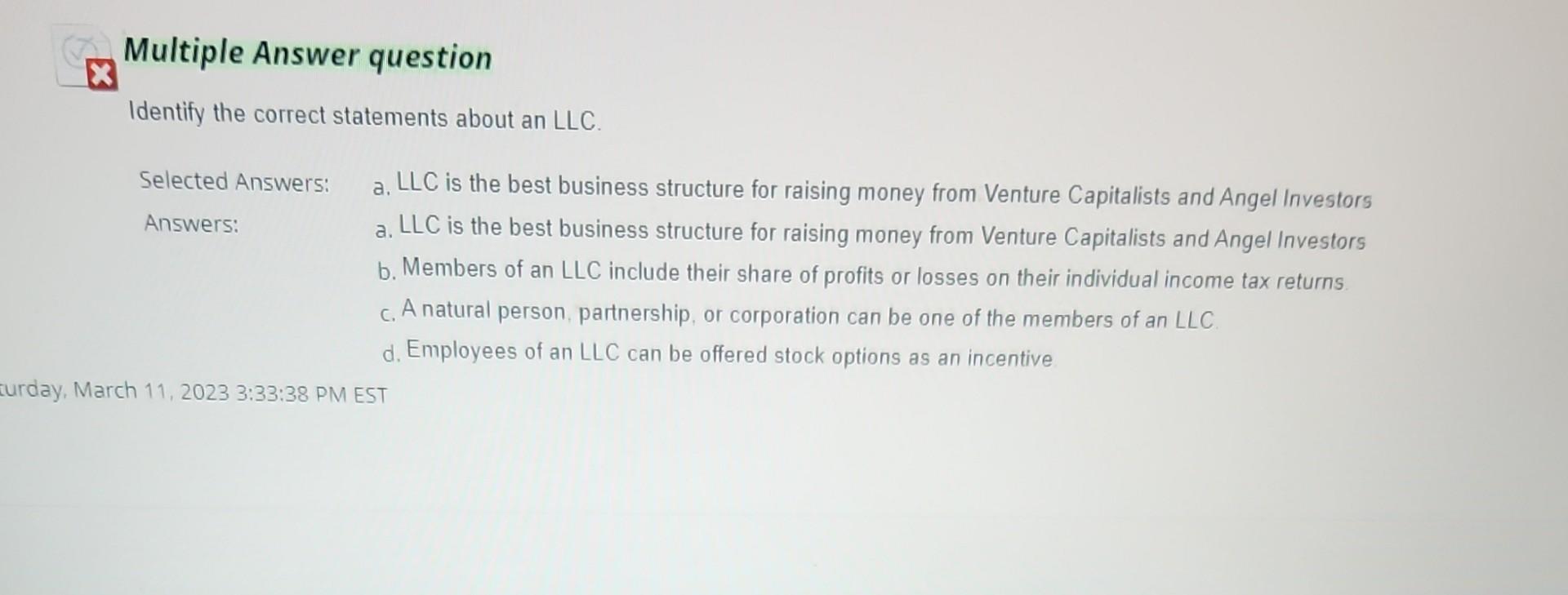 Solved Multiple Answer question Identify the correct | Chegg.com