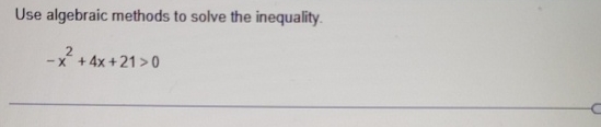 Solved Use algebraic methods to solve the | Chegg.com