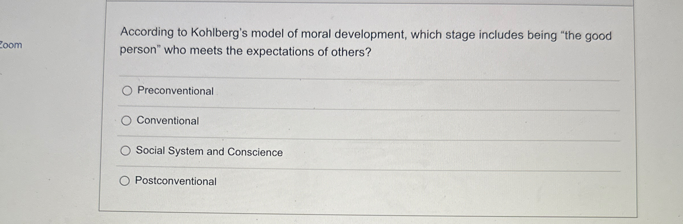 Solved According to Kohlberg's model of moral development, | Chegg.com