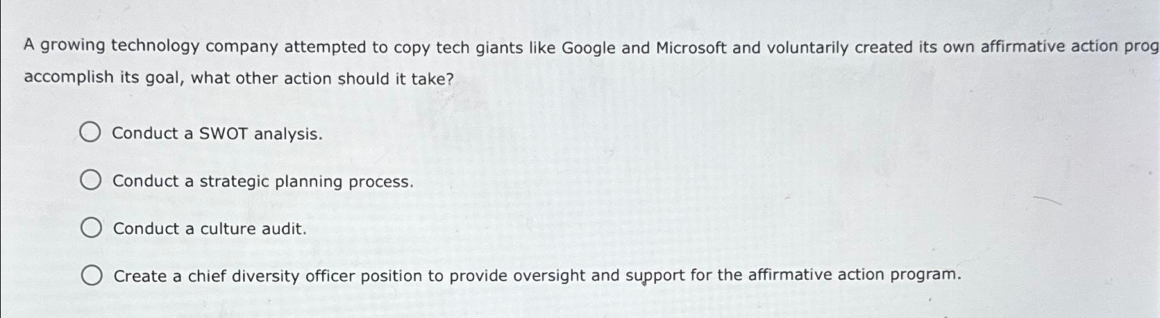 Solved A growing technology company attempted to copy tech | Chegg.com