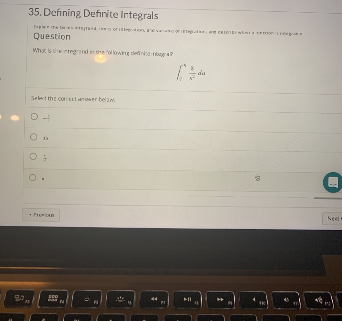 Solved 35. Defining Definite Integrals Explain the terms | Chegg.com
