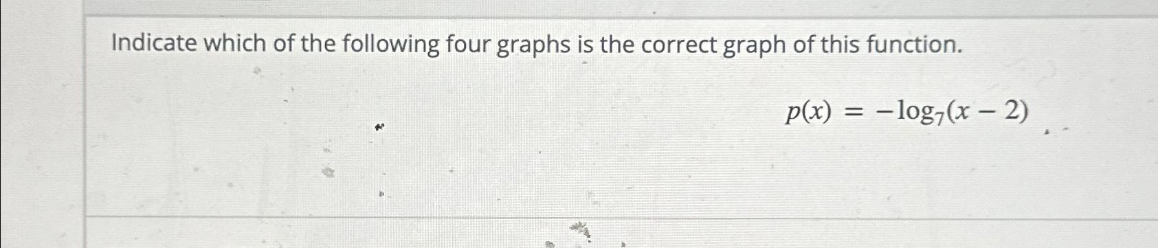Solved Indicate which of the following four graphs is the | Chegg.com