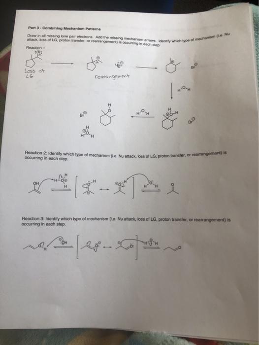 Solved Part 3 - Combining Mechanism Patterns Drawin ang lone | Chegg.com
