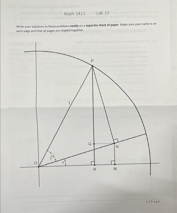 Solved Write your solutions to these problems neatly on a | Chegg.com