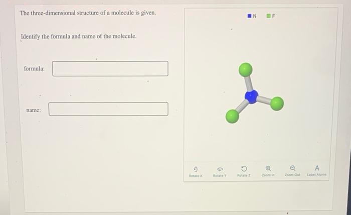 Solved The three-dimensional structure of a molecule is | Chegg.com