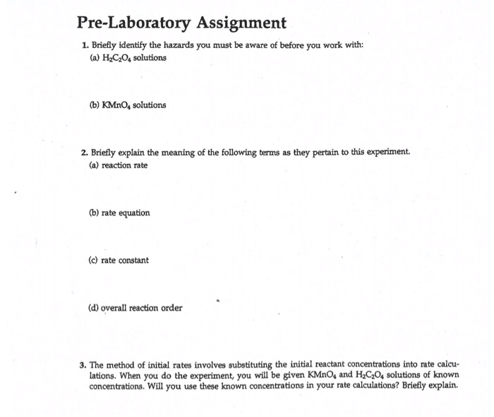 Solved Pre-Laboratory Assignment 1. Briefly identify the | Chegg.com