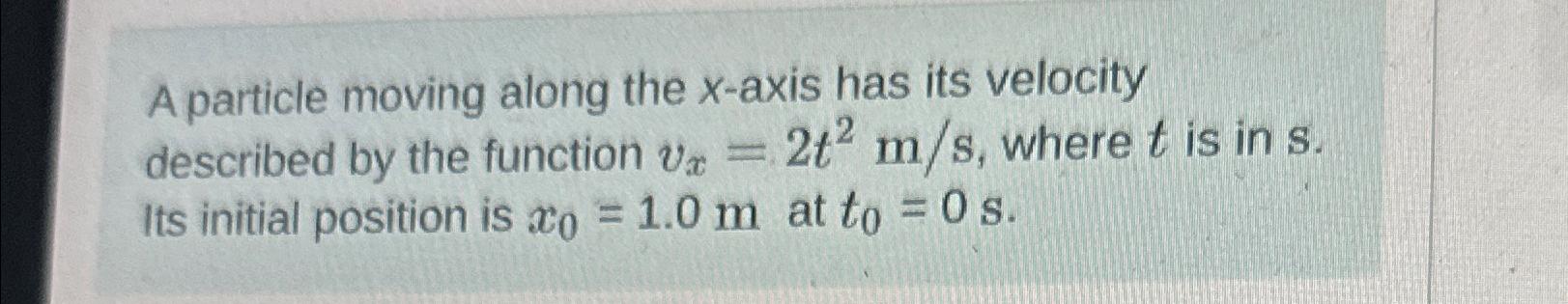 Solved A particle moving along the x-axis has its velocity | Chegg.com