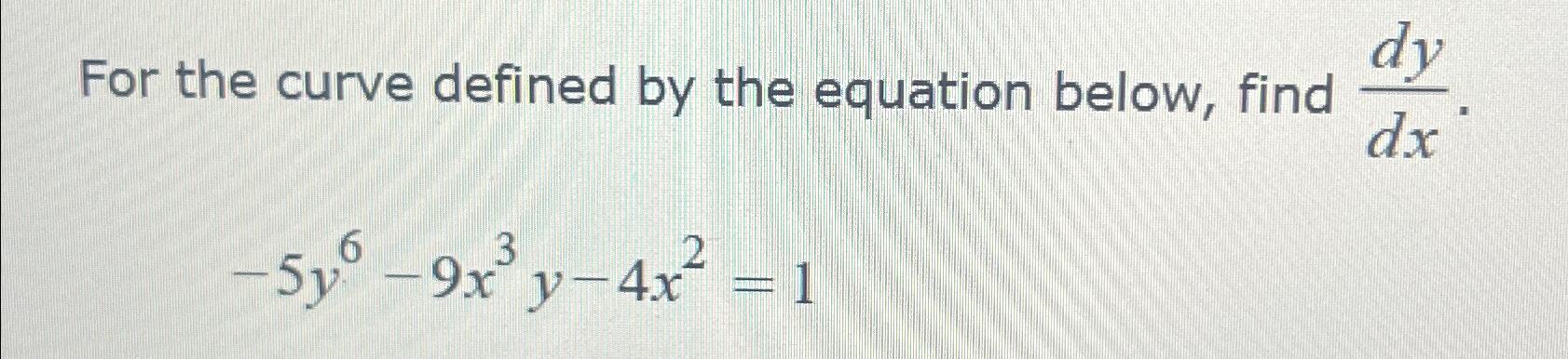 For the curve defined by the equation below, find | Chegg.com